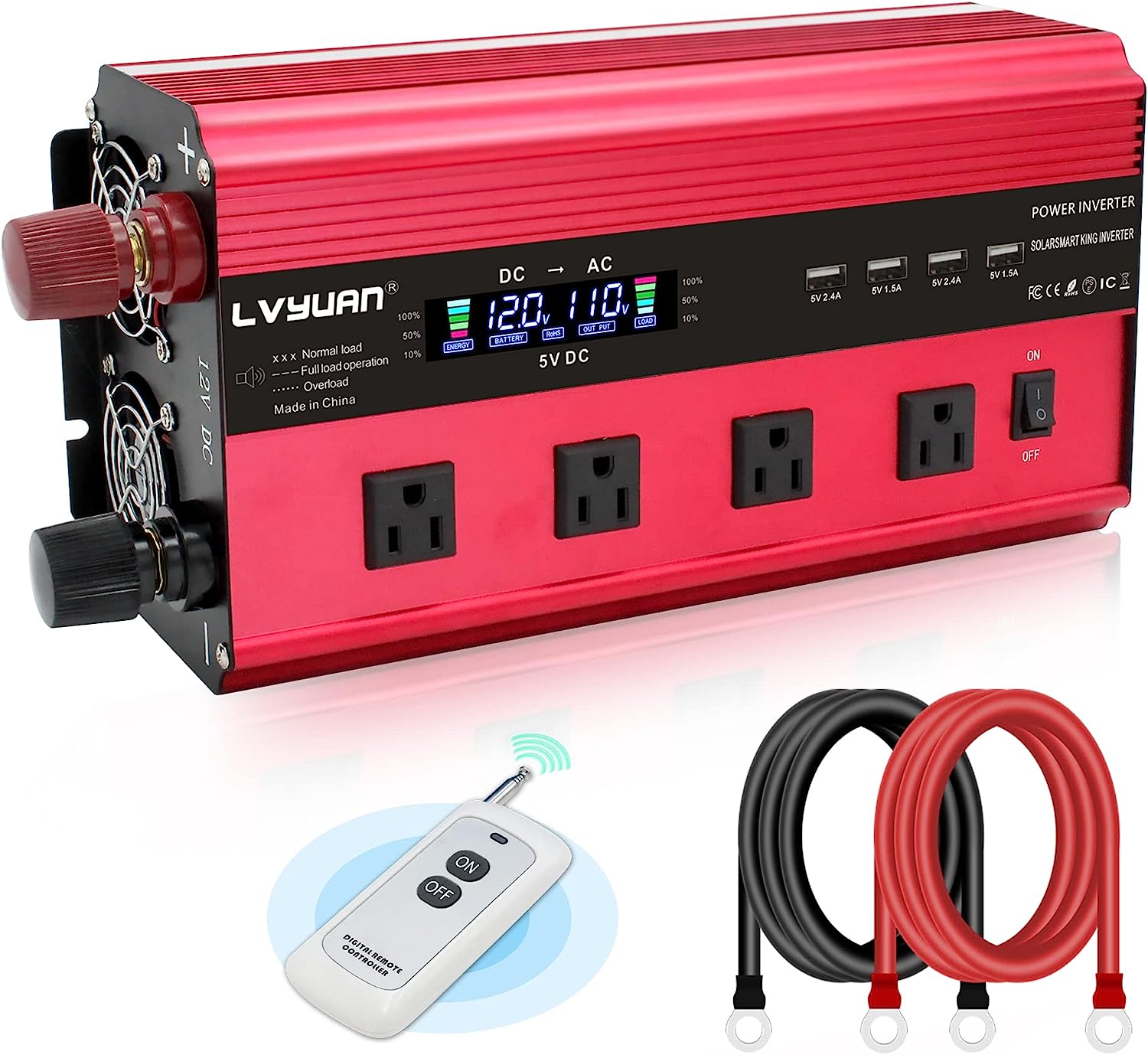 Cantonape 2500W Power Inverter Review - LCD Display, Remote